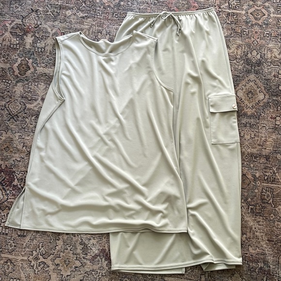 Vintage | Skirts | Vintage Set 99s Cargo Maxi Skirt And Tank Top Kathy ...